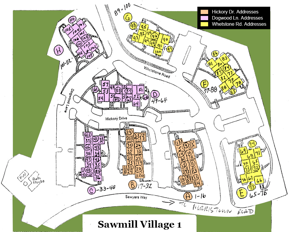 Map of Sawmill Village 1 Condominium Association – Sawmill Village 1